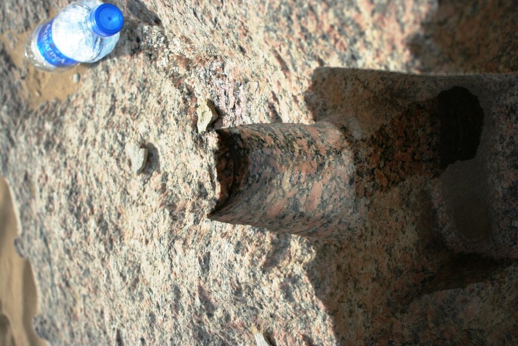 Another broken core drill example near Abu Sir - Hidden Inca Tours
