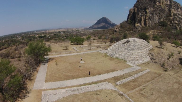 Full Quadcopter View Of The Unique Pyramid Of Chalcatzingo In Rural ...