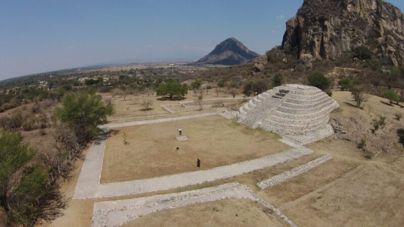Full Quadcopter View Of The Unique Pyramid Of Chalcatzingo In Rural ...