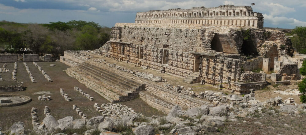 The Ancient Mayan Site Of Kabah: Royal Palace Of The Masks Of The Rain ...